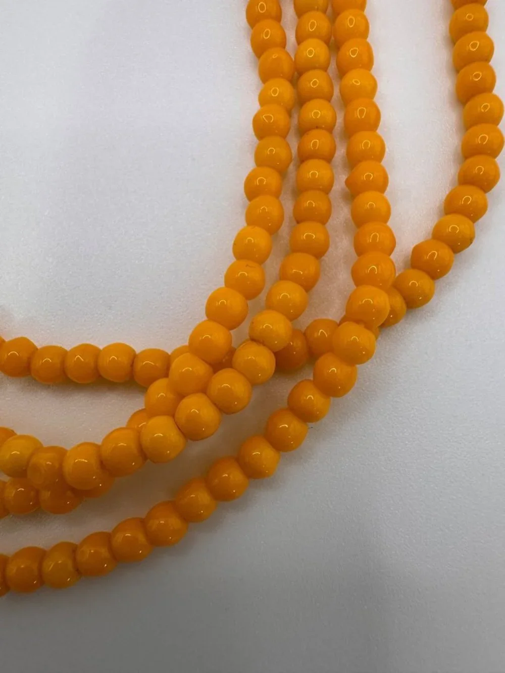 Jewelry | Vintage Austria Glass Bead Necklace Multi Strand Marigold ...